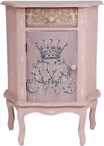 Amazon.com: ORIENTAL Furniture Distressed Royal Crown End Table Cabinet ...