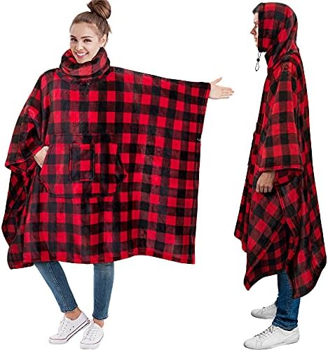 Amazon.com: Catalonia Sherpa Wearable Poncho for Adult Women Men, Wrap ...