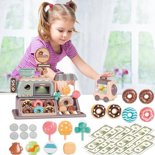 Pretend Play Donut Toy Candy Store Toy Realistic Functional Donut Oven ...
