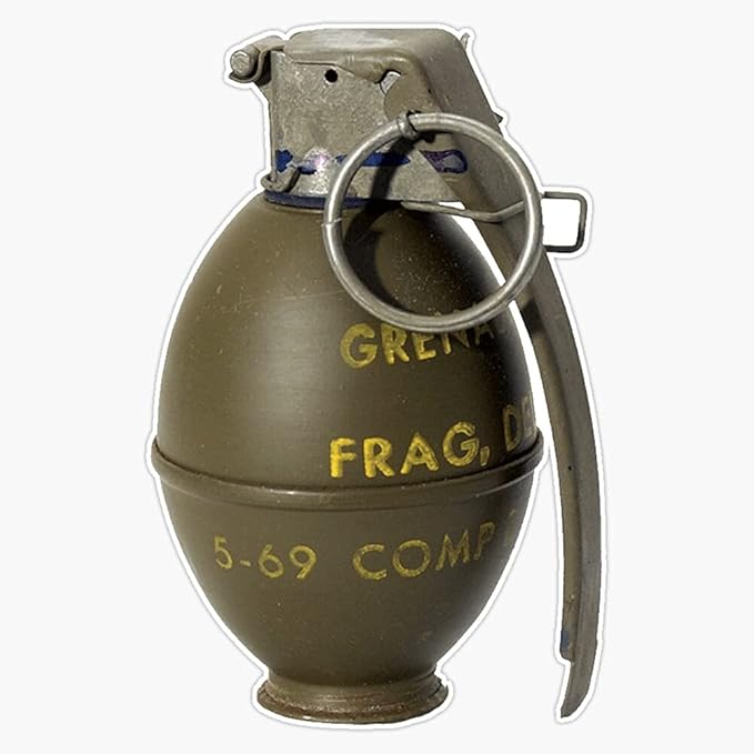 Amazon.com: HOF Trading Vintage Grenade Vinyl Sticker Waterproof Decal ...