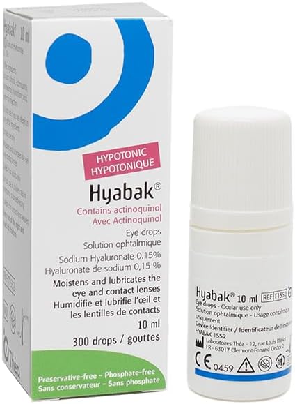 Thea Hyabak Eye Drops - Hyaluronic Acid for Dry Eyes, Contact Lens ...