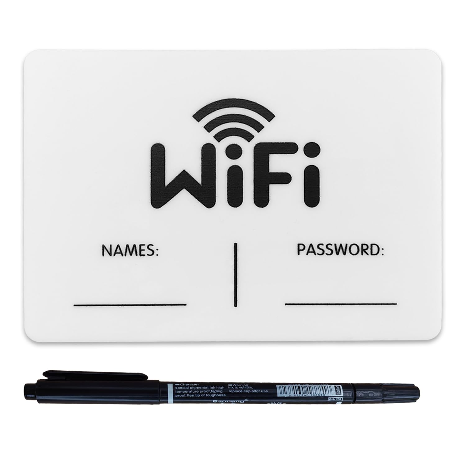 Amazon.com: 3.5x5 Inch Wifi Sign Acrylic Wifi Password Sign for Home ...