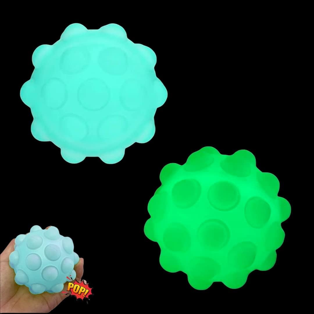 TIKTOK Pop it Ball 2 Pack, Glow in the Dark, Baby Sensory Toys, Fidget ...