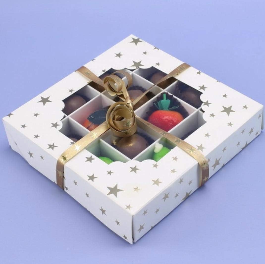 Empty Sweet Boxes with Inserts and Window (Gold Stars) Pick and Mix ...