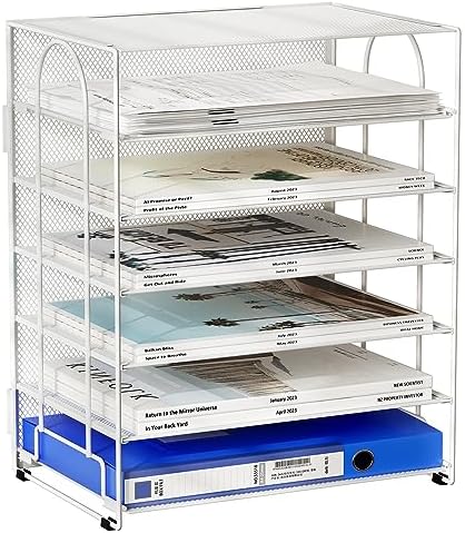EasyPAG 6 Tier Desktop A4 Mesh in Tray Office Desk File Holder Paper ...