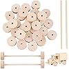 OLYCRAFT 30 x 28 x 10 mm Wooden Wheels for Crafts with 15 x 15 cm ...