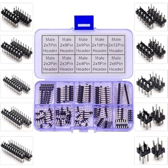 Amazon.com: Kidisoii 2.54mm Pin Header,Male Straight Dual Row Header Pin 180 Degree Connector ...