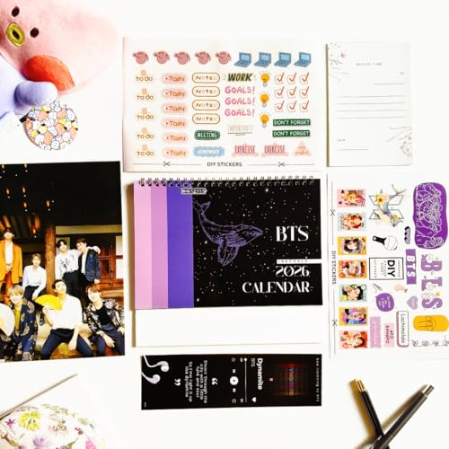 BTS 2026 Flip Table Calendar Box Set [Darkmode Version] | 1 Mini Poster ...