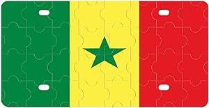 Amazon.com: Senegal Flag License Plate Frame Jigsaw Puzzles License ...