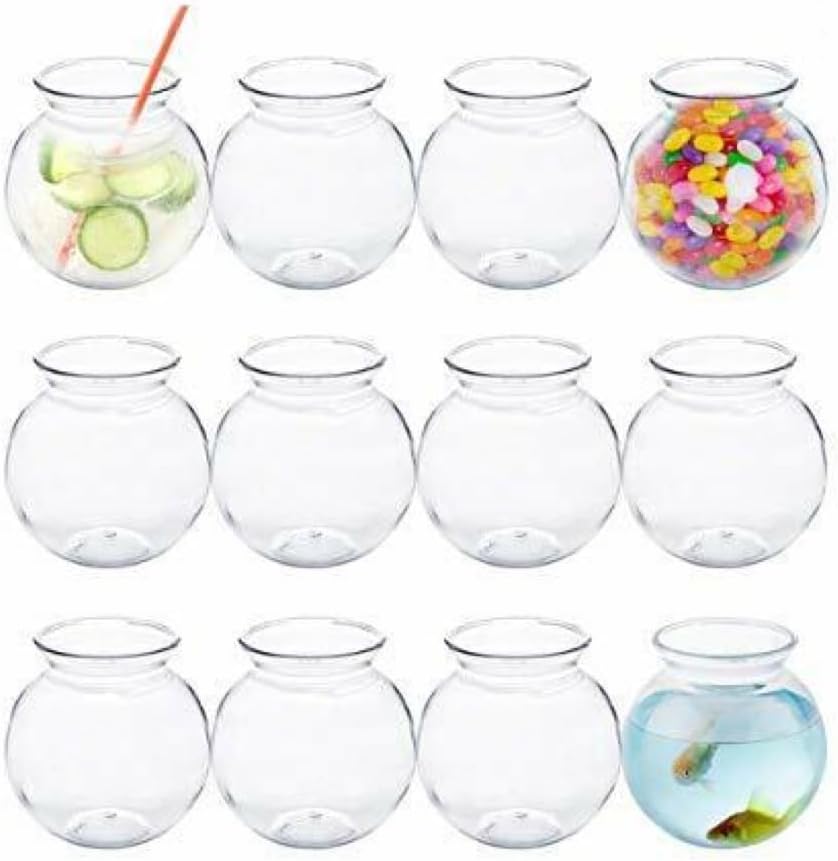Amazon.com: Plastic Fish Bowls Snack Bowls 16 oz (12 Count) : Health ...