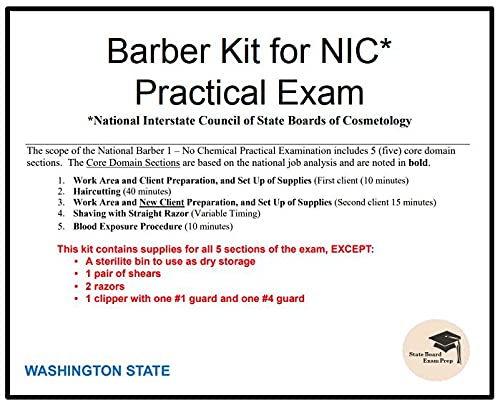 Amazon.com: Barber Kit for NIC Practical Exam (Washington State ...