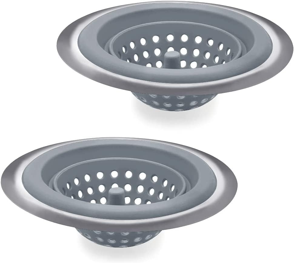 zxc 2PCS Sink Strainers, Silicone and Stainless Steel Kitchen Sink ...