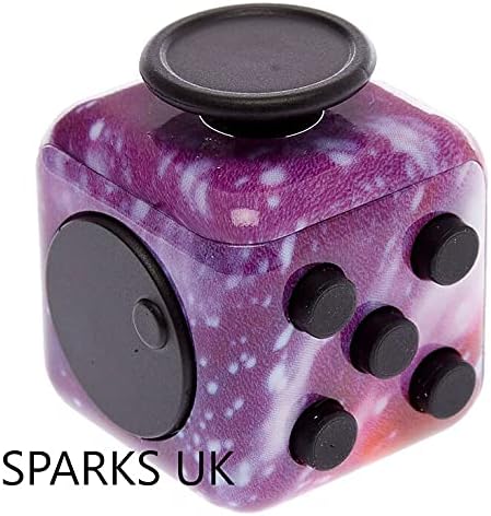 Fidget cube 2 pack rainbow/galaxy 6 sided sensory fidget cube for ...