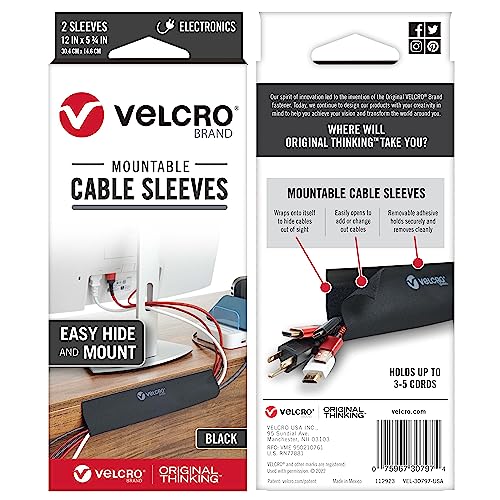 VELCRO Brand | Mountable Cable Sleeves Roll | Cable Tidy | Perfect Desk ...