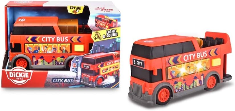 Dickie Toys Convertible Bus Toy 15 cm with Light and Sound, Black ...
