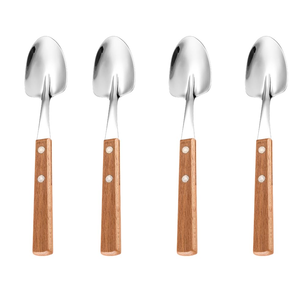 Amazon.com | Ouliget Retro Wooden Handle Spoon,Shovel Shape Stainless ...