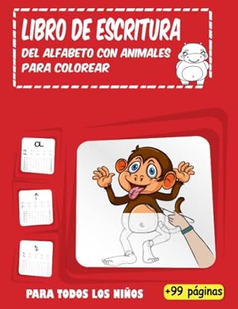 Libro De Escritura Del alfabeto con animales para colorear.: Libro con ...