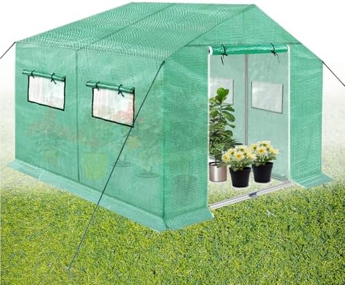 JOIEYOU Gewächshaus 3x2x2m Gewächs Häuser 6m² Foliengewächshaus Stabil ...