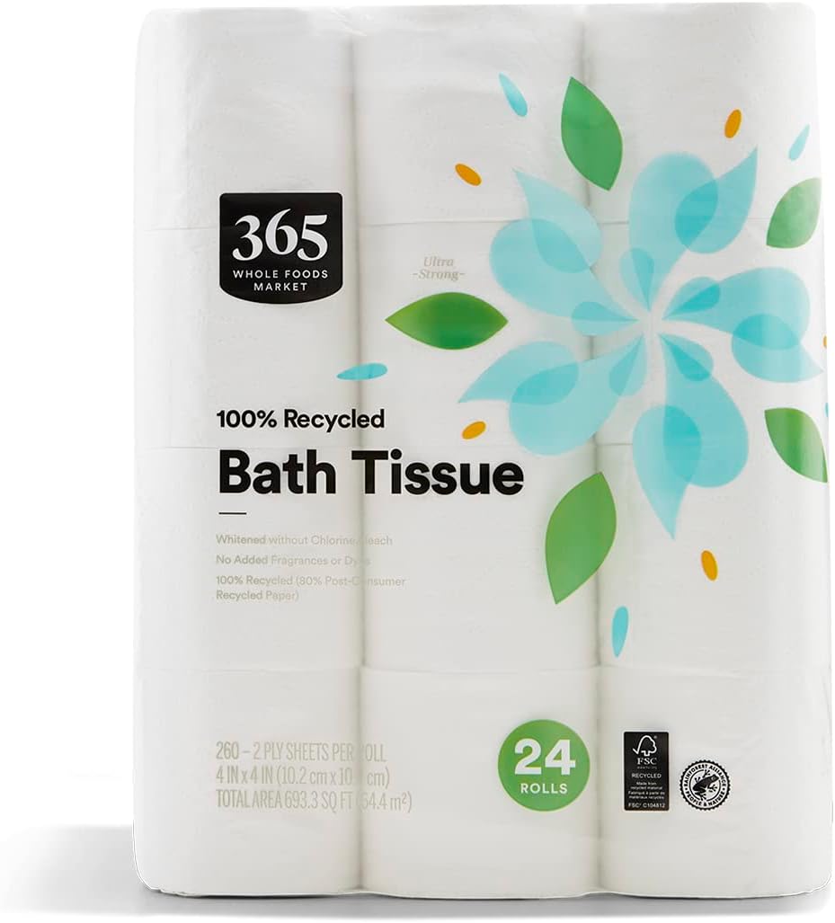 Amazon.com: 365 by Whole Foods Market, 100% Recycled Bath Tissue, Ultra ...