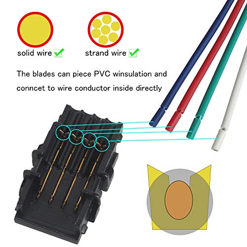 VIPMOON 10 Pack 4Pin LED Strip Connector for 10mm Waterproof 12V 24V ...