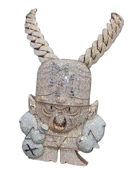 Amazon.com: Custom Handmade Moissanite Cartoon Toon Hip Hop Pendant ...