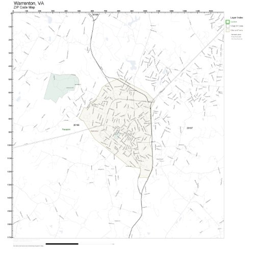ZIP Code Wall Map of Warrenton, VA ZIP Code Map Not Laminated: Amazon ...