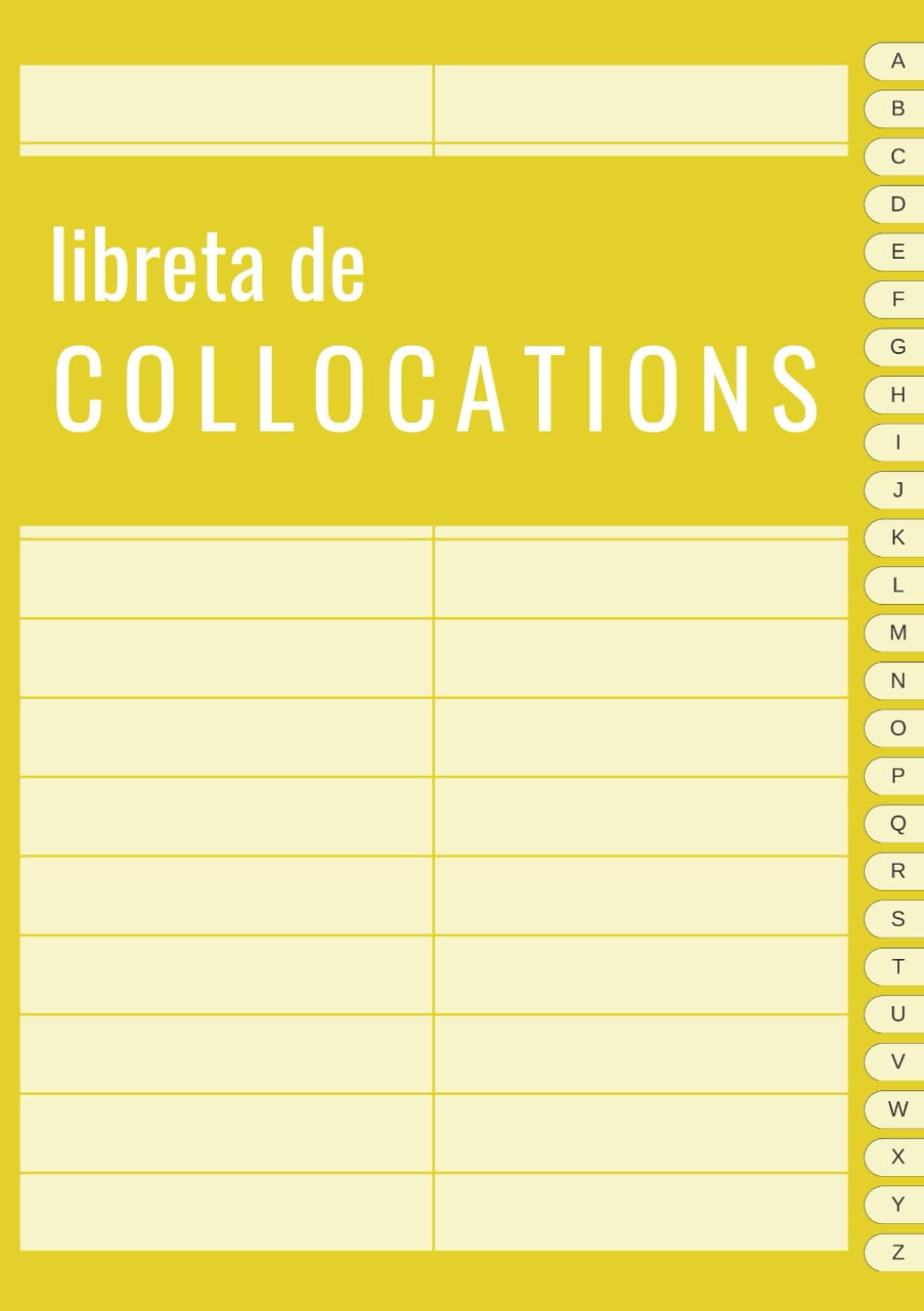 Amazon.com: Libreta de collocations: 2 columnas, índice alfabético, A5 ...