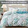 Amazon.com: FADFAY King Size Sheets 100% Cotton Teal Green Leaf Pattern ...