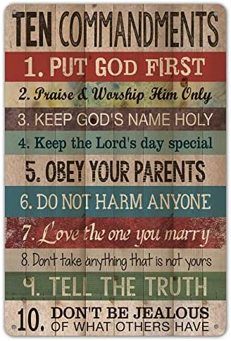 Amazon.com : Vintage Ten Commandments Wall Decor - Antique Bible Verse ...