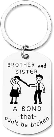 yaozeio Funny Sister And Brother Keychain Gifts for Birthday Christmas ...