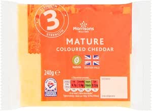 Morrisons Mature Coloured Cheddar 240g : Amazon.co.uk: Grocery