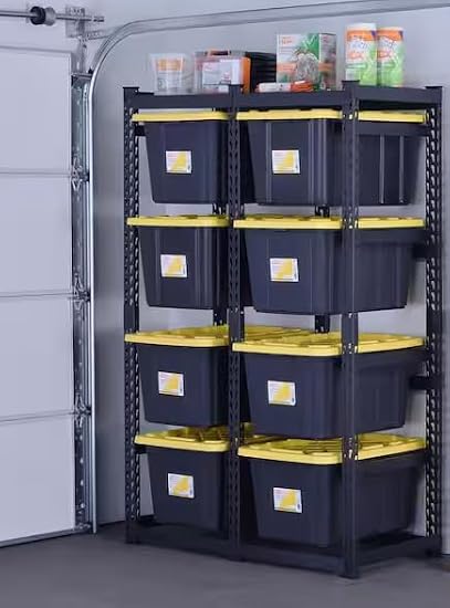 Amazon.com: Husky Heavy-Duty Metal Storage Rack System, Black Steel ...