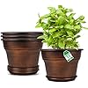 Amazon.com : Plant Planters Pots Set of 4 Pack 11 Inch, Plastic Flower ...