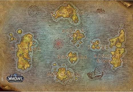 Amazon.com: Funny Retro Metal Tin Sign Poster World of Warcraft - Map ...