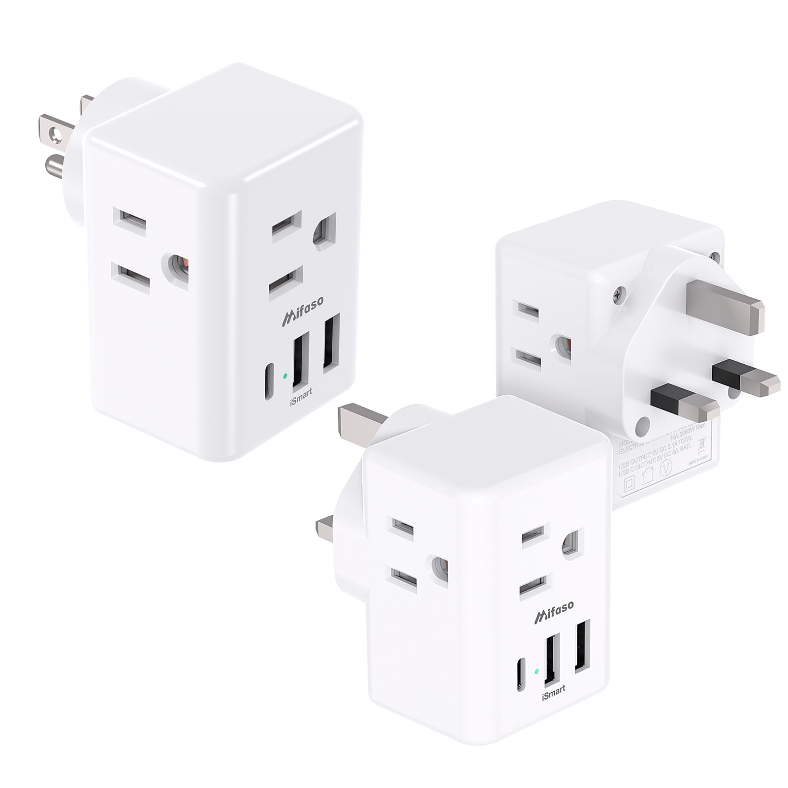 Amazon.com: Outlet Extender Multi Plug Outlet + 2-Pack UK Travel Plug ...