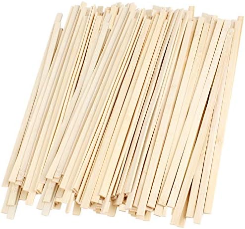 Worown 60 Pcs 15.7 Inch Strong Natural Bamboo Sticks, Wooden Craft ...