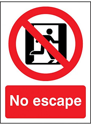 Caledonia Signs 21624E No Escape Sign, Self Adhesive Vinyl, 200 mm x ...