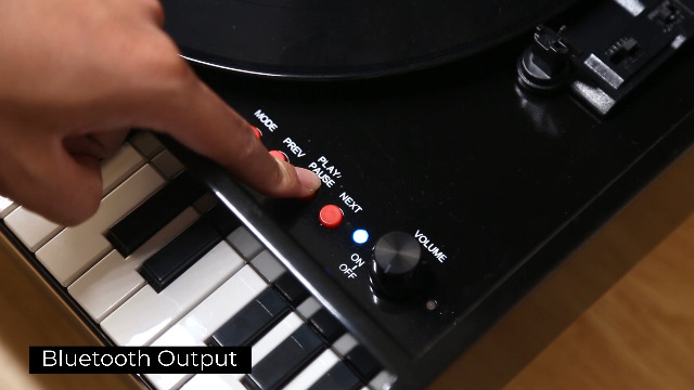 Watch VOSTERIO Bluetooth Record Player with Playable Piano Keys on ...