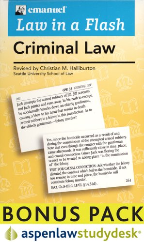Amazon.com: Law in a Flash Criminal Law: AspenLaw Studydesk Bonus Pack ...