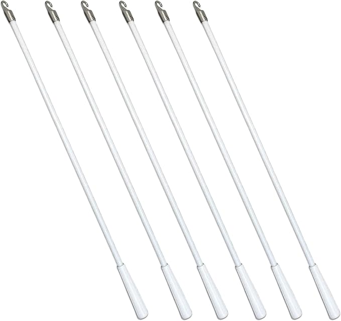 Amazon.com: 6 Pack Blind Wand with Metal Hook, 12 Inch White Fiberglass ...