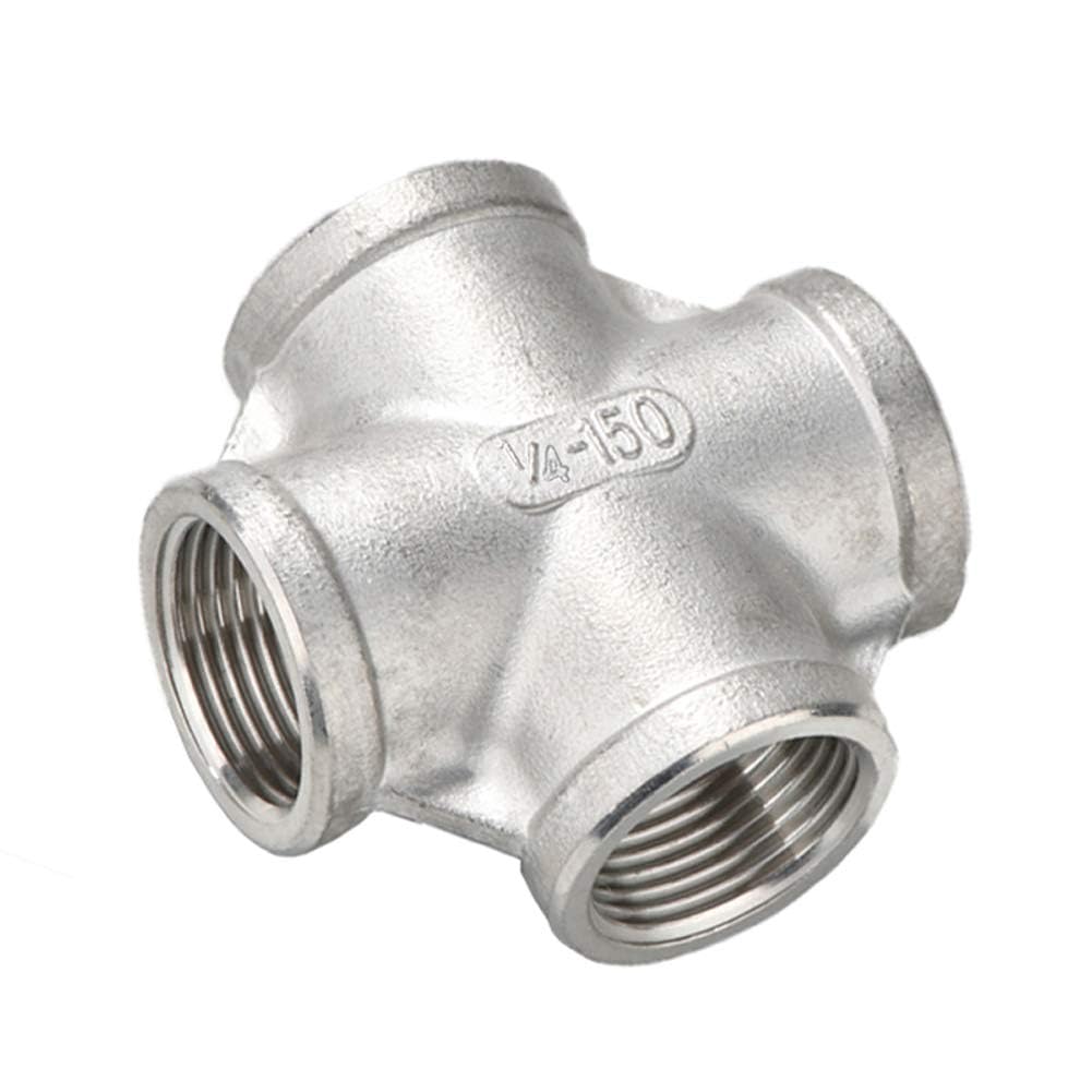 Snapklik.com : Beduan Stainless Steel 1/4" Female 4 Way Cross Coupling ...