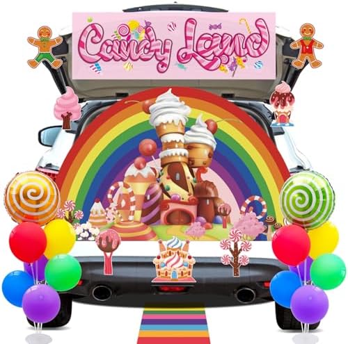 Amazon.com: 41 Pcs Halloween Trunk or Treat Car Decorations Candyland ...