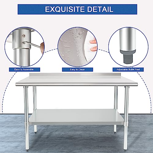 HARDURA Stainless Steel Table Food Preparation Work Tables Heavy Duty ...