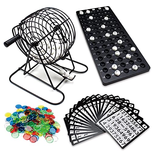 Ensemble de jeu de bingo comprenant une cage en métal, 150 jetons de ...