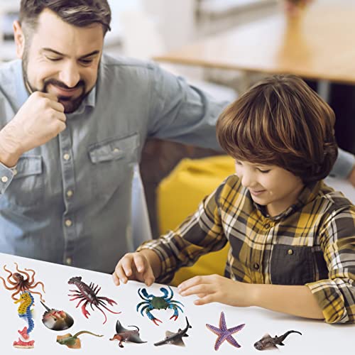 Ocean Sea Animals Toys Figures, 10Pcs Large Plastic Sea Creature Toys ...