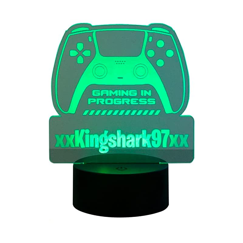 Personalised gaming in progress name sign. Multi colour LED gamer tag ...