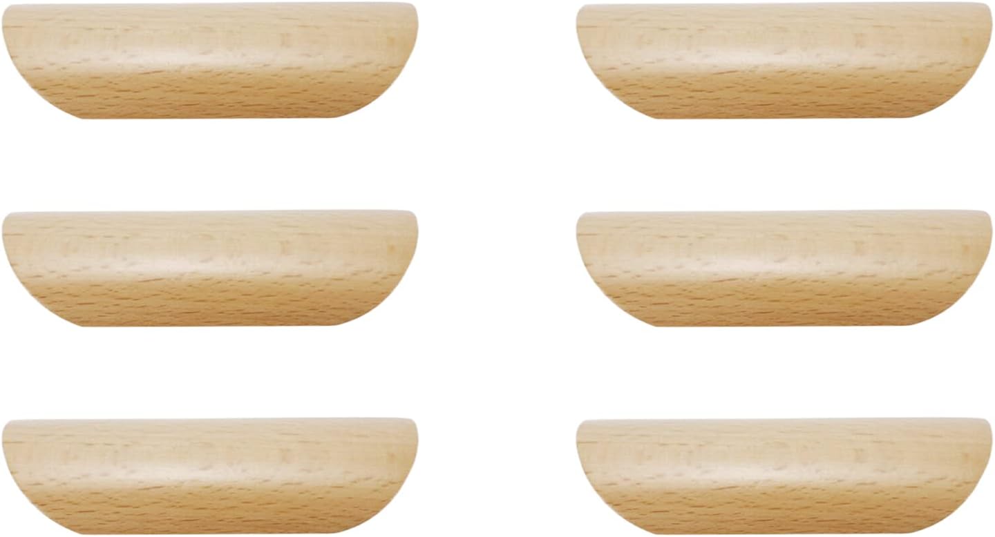 Amazon.com: Savagrow 6pcs Cabinet Wooden Finger Handles 2.5" Hole ...