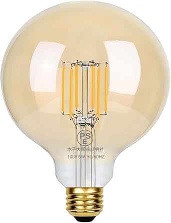 Amazon | Wonninek エジソン led電球 e26 60W形 led電球 6W 電球色 2700K 全方向タイプ エジソンランプ 817lm フィラメント 電球 レトロ ...