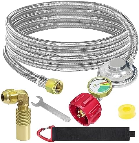 Amazon.com : 12FT High Pressure Propane Regulator with Hose, Adjustable ...