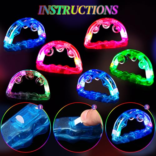 Snapklik.com : 24 Pcs LED Light Up Tambourine Tambourin And Mini ...